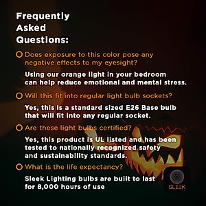 SLEEKLIGHTING 13 Watt Orange Spiral CFL Light Bulb - UL Approved- General Purpose Spiral CFL Orange Light Bulbs - 120 Volt, E26 Medium Base. (Pack of 4)