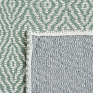 MARTHA STEWART Collection by SAFAVIEH 4' x 6' Green/Ivory MSR484Y Contemporary Geometric Cotton Area Rug