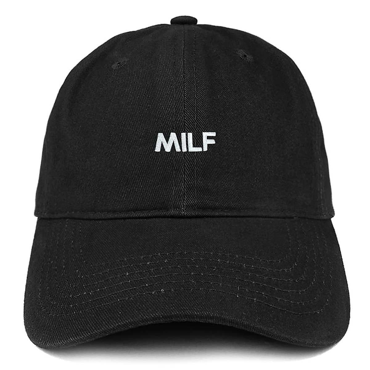 Trendy Apparel Shop Milf Embroidered Soft Cotton Low Profile Dad Hat Baseball Cap - Black