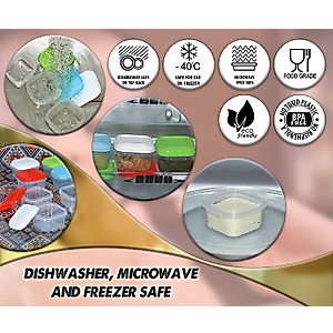 ARSUK 4 oz Baby Food Storage Containers, 16 Pack Small Take Away Container with Lid and Snack Pots for Toddlers, Dishwasher Safe, BPA Free Plastic