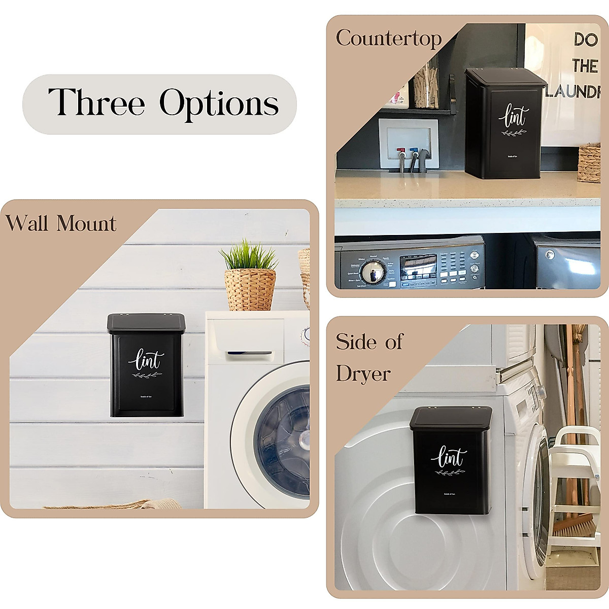 Perfnique Dryer Sheet Holder, Farmhouse Dryer Sheet Dispenser with Lid for Laundry Room Decor, Dryer Sheet Container, Laundry Sheet Holder for Laundry Room Organization, Dryer Sheet Box (Black, Sheet)