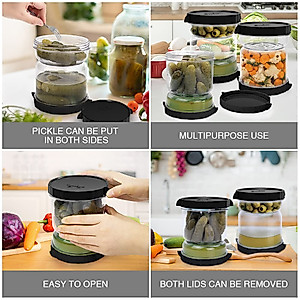 SOPHICO Pickle and Olives Jar Container with Strainer, Leak-proof Juice Separator Sieve Food Saver Storage Container (Pickle Container X 1)