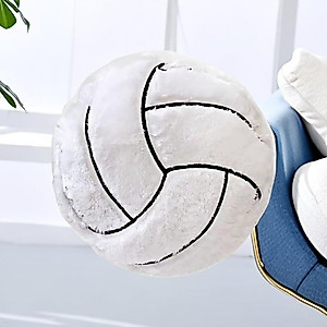 8.7Inch Volleyball plush toy,Volleyball Volleyball Plush Pillow,volleyball stuff,Volleyball Throw Pillow,Soft Round Volleyball Shaped Pillow Sport Toys,Gift for Kids Room Decor (Yellow blue and white)