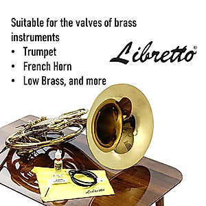 Libretto Premium Brass Valve Oil Lubricants, 1 oz (30ml), Safety Cap, Long-Lasting & Smooth, Odorless, 100% Special-Blended Synthetic Formula, Designed Best to Clean & Extend Life of Your Instruments!