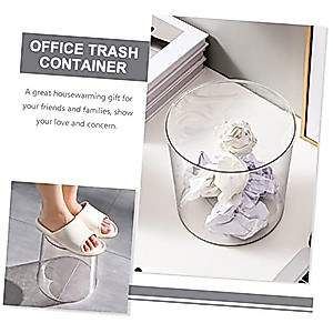 Zerodeko 2pcs Transparent Trash Can Clear Container Desk Containers Office Trash Can Clear Trash Can Clear Waste Can Recycling Trash Can Kitchen Waste Bin Trash Storage Can Home Supplies