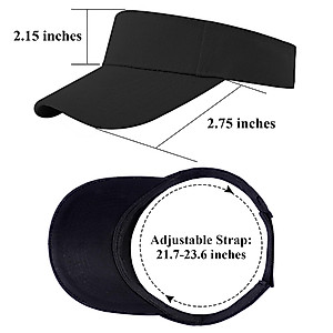 Cooraby Sports Sun Visor Hats Adjustable Sun Visor Caps for Women and Men Black, White
