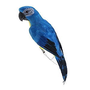 Homyl Fake Artificial Parrot Feathered Bird Budgie Garden Home Decoration - Blue