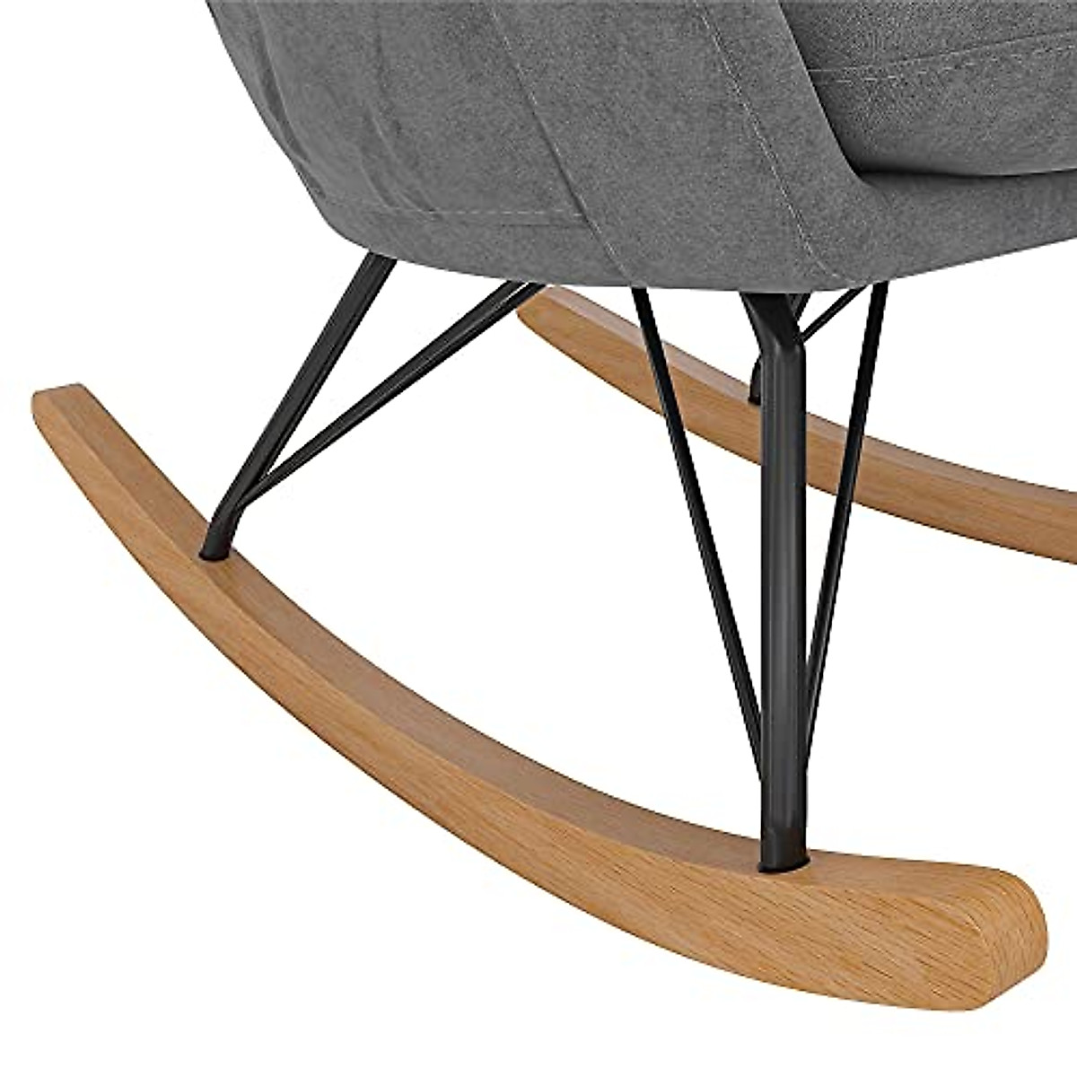 Baby Relax Cranbrook Rocker Accent Chair with Storage Pockets, Gray