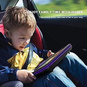 ieGeek 11.5" Portable DVD Player with SD Card/USB Port, 5 Hour Rechargeable Battery, 9.5" Eye-Protective Screen, Support AV-in/ Out, Region Free, Purple