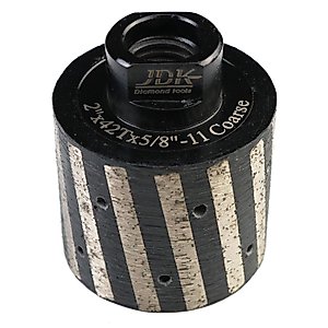JDK 2 Inch Diamond Drum Wheel Resin Filled Zero Tolerance for Grinding Granite Marble Engineering Stones Concrete Sink Hole with 5/8’’-11 Thread (2 Inch,Resin Filled)