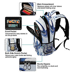 Funky Qiu Watercolor Sea Animal Octopus Backpack Durable Lightweight College School Bookbag Daypack Rucksack for Boys Girl Student