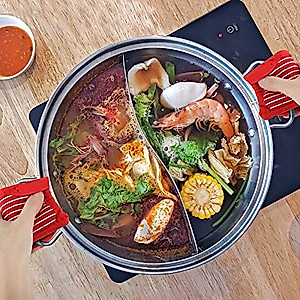 4 Pieces Heat Resistant Handle Covers Cotton Pan Handle Sleeves Hot Handle Holders Machine Washable Handle Cover for Kitchen Baking Cooking Supplies