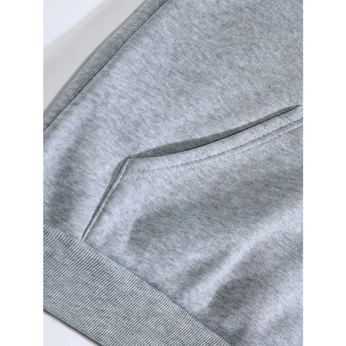 Labolliy Women Letter Graphic Kangaroo Pocket Drawstring Pullover Thermal Hoodie Sweatshirts Grey