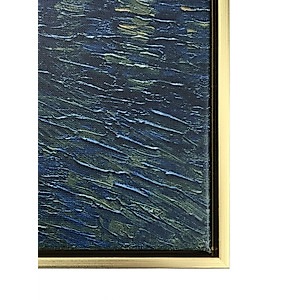 Wieco Art Framed Art Giclee Canvas Prints of Starry Night Over The Rhone Canvas Prints Wall Art by Van Gogh Paintings Reproduction Abstract Framed Artwork for Wall Decor