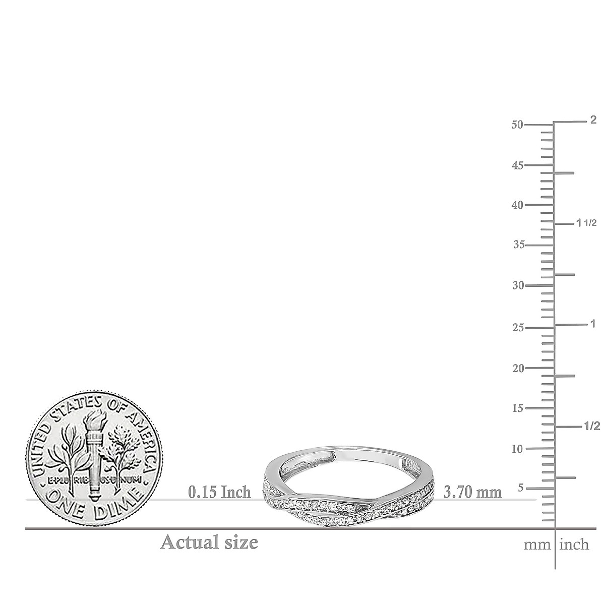 Dazzlingrock Collection 0.25 Carat (ctw) 14K Round Diamond Wedding Band for Women Swirl Matching Ring 1/4 CT, White Gold, Size 8