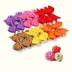 ALinmo 2" Baby Hair Clips Fully Lined Bows Tiny Alligator Clips for Infants and Toddlers in Pairs
