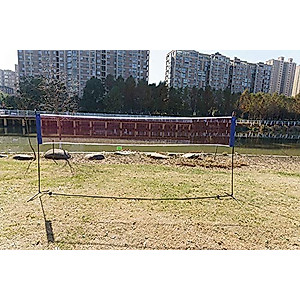 Portable Height Adjustable Badminton Volleyball Tennis Net Set Multi-Purpose Sports Equipment with Poles Stand and Carry Bag for Outdoor Garden Beach 5m/16ft