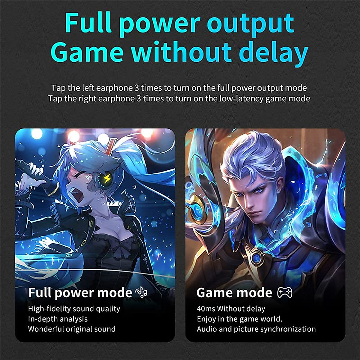 Linsoul KZ VXS TWS 1DD+4BA Hybrid Bluetooth Earphones True-Wireless Headphones Game Sport Earbuds Touch Control Noise Cancelling HiFi Headset