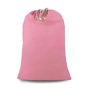 Heavy Duty Laundry Bag with Drawstring and Handle, Extra Large Travel Dirty Clothes Bag for Laundromat and Household, Durable Rip-Stop Laundry Hamper Liner, 28 x 40 Inch by SANFERGE, Pink