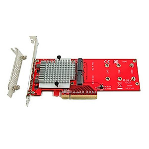 Ableconn PEXM2-130 Dual M.2 PCIe NVMe SSD Adapter Card - PCI Express 3.0 x8 / x16 Support 2X M.2 NGFF (M-Key) PCIe NVMe SSD for Mac & PC (ASMedia ASM2824 Switch) - PCIe NVMe Adapter Dual