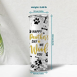 Hyturtle Personalized Picture Dog Dad Tumbler Gifts for Dog Lovers, Father's Day Cup Gifts For Men, Birthday Gift for Dogs Dad, Funny Dogs Lover Gift Custom Photo 20oz Stainless Steel Skinny Tumbler