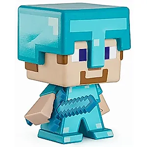 Mattel Minecraft 2021 Special Edition Figure – Large-Sized Steve in Diamond Armor for Minecraft Live Festival, Action Toy for Kids Ages 6 Years and Older