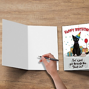 TQDaiker Funny Birthday Card for Cat Lovers, Cute Bday Card for Him Her