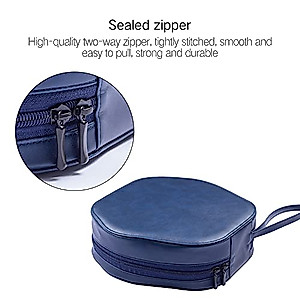 PERFECTSIGHT Smart Case Compatible for AirPods Max, PU Leather Travel Carrying Case for Headphones with Staying Power Sleep Mode, Waterproof Storage Bag for AirPods Max Accessories (Navy Blue)