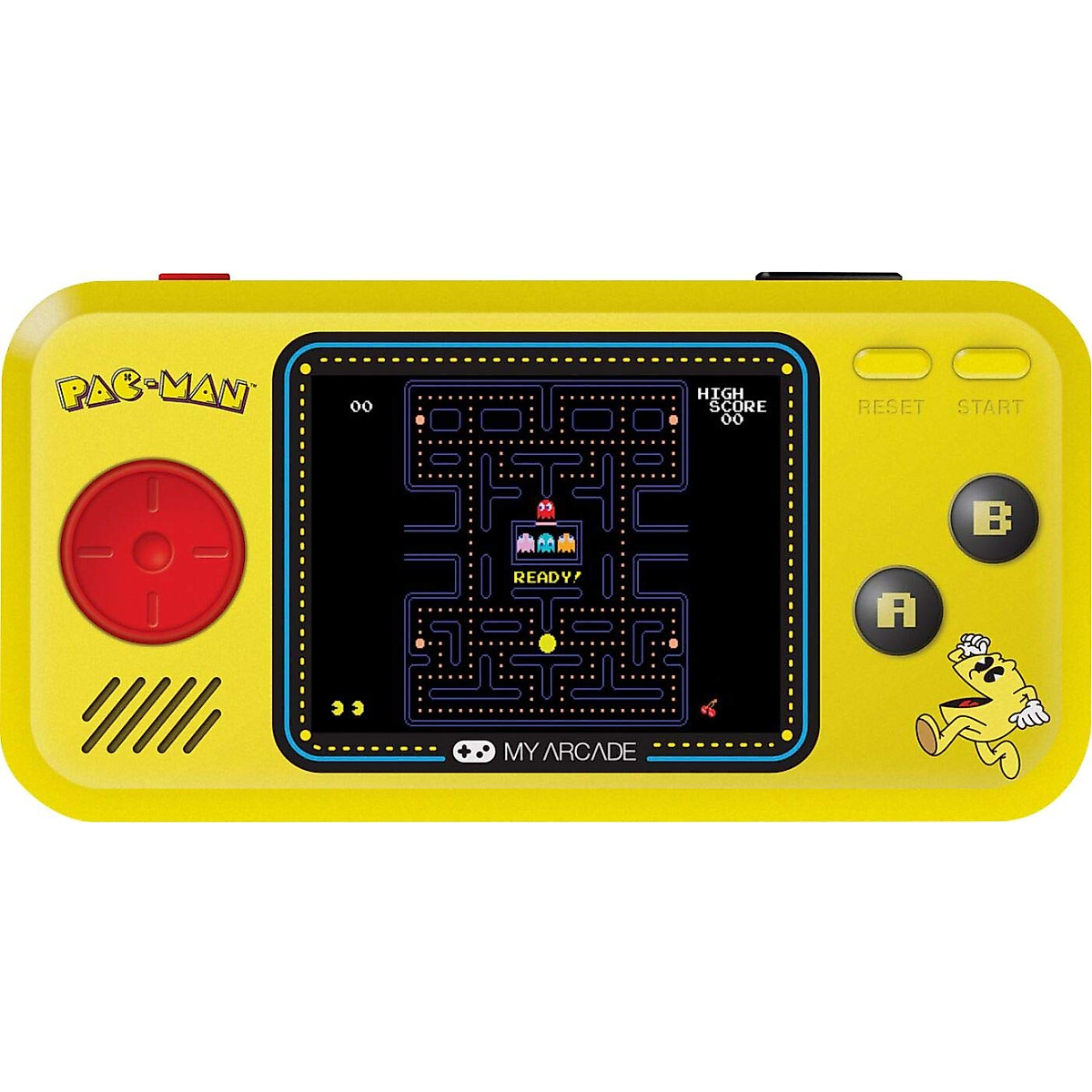 My Arcade Pocket Player Handheld Game Console: 3 Built In Games, Pac-Man, Pac-Panic, Pac-Mania, Full Color Display, Speaker, Volume Controls, Headphone Jack, Battery or Micro USB Powered, Yellow