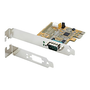 StarTech.com 1-Port PCI Express Serial Card, PCIe to RS232 (DB9) Serial Interface Card, PC Serial Card, 16C1050 UART, Standard/Low Profile Brackets, COM Retention, Windows/Linux, TAA