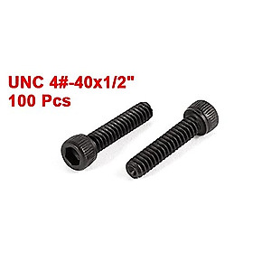 uxcell 100 Pcs 12.9 Alloy Hex Key Socket Head Cap Screws Bolts UNC 4#-40x1/2