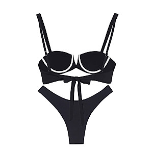 Womens Swimsuits Women,Sexy Bikini Sets for women,Bathing Suit for Women,Triangle Bikinis for Women,Two Piece Swimsuit for Women,Womens Bikini Swimsuit,Bathing Suit for Women 2 Piece Bikini Black L
