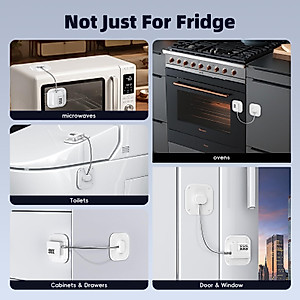 Child Proof Fridge Door Lock with Adhesive, Refrigerator Door Lock with Code for Kids and Pets, Self Adhesive Combination Latch for Freezer, Cabinets, Drawers, Air Oven, Windows (Patent)