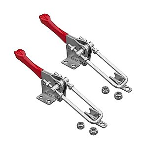 POWERTEC 2PK Toggle Clamp, 1000 lbs Holding Capacity, 334 Adjustable U Bolt Latch w/Antislip Hand Grip for Woodworking Jigs & Fixtures, Smoker, Tire Carrier, Tool Box, Cabinet (20309-P2)