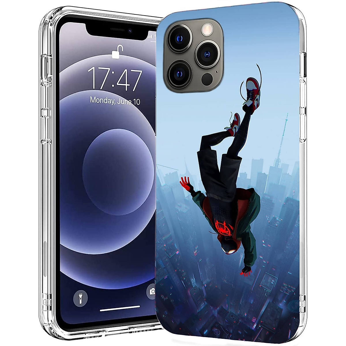 Compatible with iPhone XR Case Morales in The City Jump Miles Soft TPU Flexible Protective Phone Case Cover Shockproof