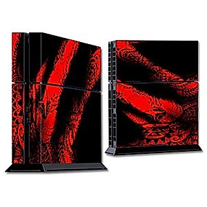 Skin Decal Vinyl Wrap for PS4 Sony Playstation Console (Skins only) / Aztec Lion Red