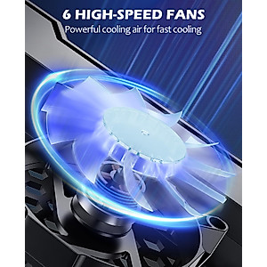 HAVIT Laptop Cooling Pad with 6 Cooling Fans, Laptop Cooler 6 Adjustable Heights for 13-17 Inch Laptops, Gaming Laptop Cooling Stand with RGB Lights and Two USB Ports (HV-F2072)