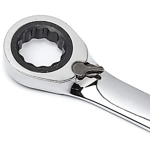 FLZOSPER 1/2-Inch SAE Reversible Geared Wrench,Box End Head 72-Tooth Reversible Ratcheting Combination Wrench Spanner