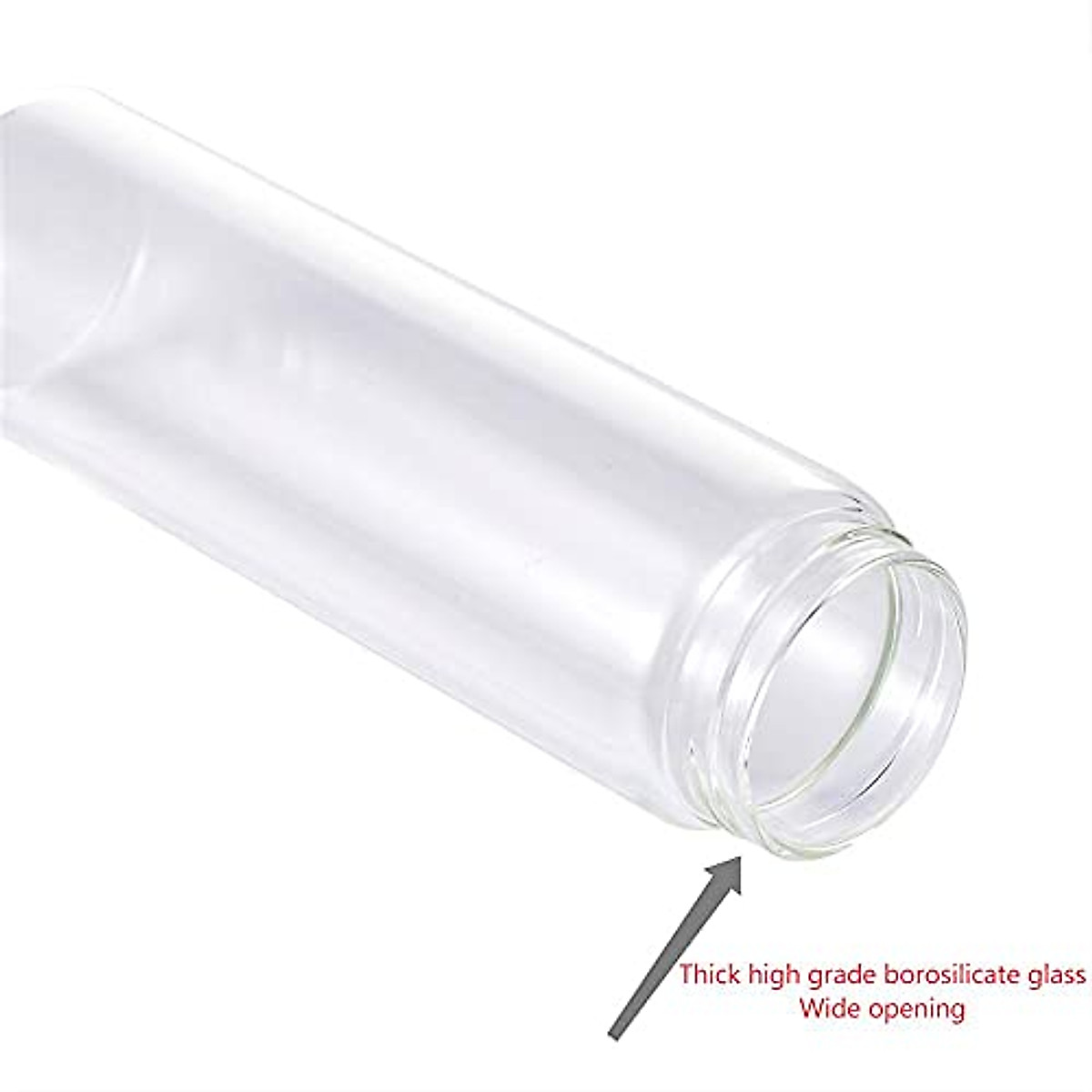 Gulujoy Juice Bottles 6 Pack Wide Mouth Glass Water Bottles 18 oz with Lids for Juicing, Smoothies, Infused Water, Beverage Storage, BPA Free, Leakproof, Reusable