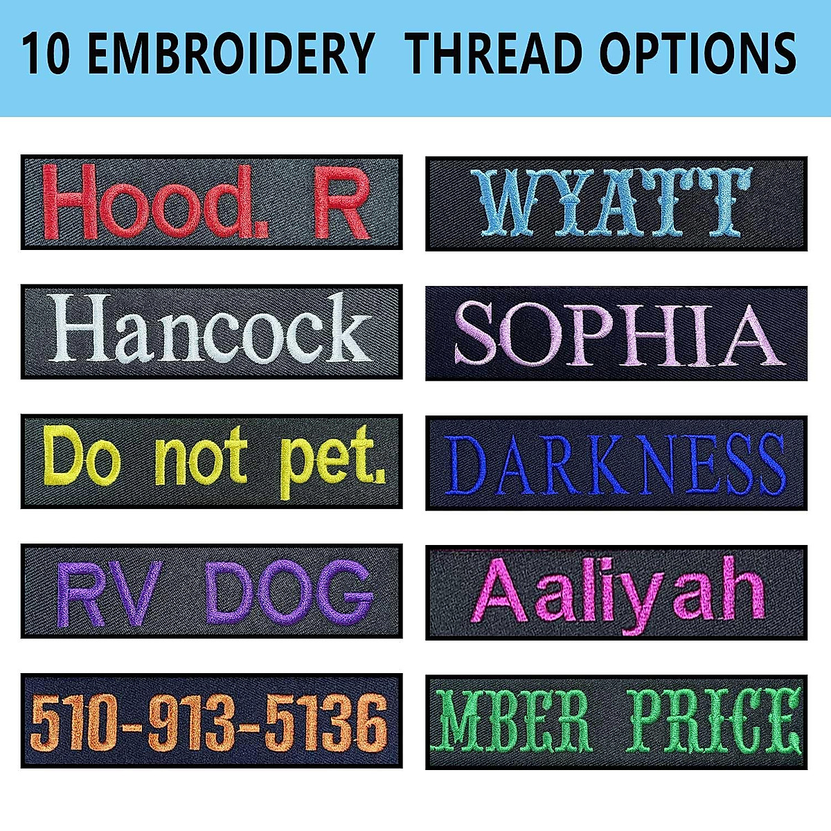 Custom Name Patch 2 Pieces,Personalized Military Tactical Tag Embroidery for Multiple Clothing Bags Vest Jackets Work Shirts