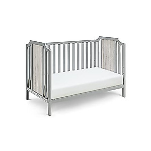 Suite Bebe Brees Convertible Island Crib in Gray and Vintage Birch, 53.5x37.5x30.5 Inch (Pack of 1)