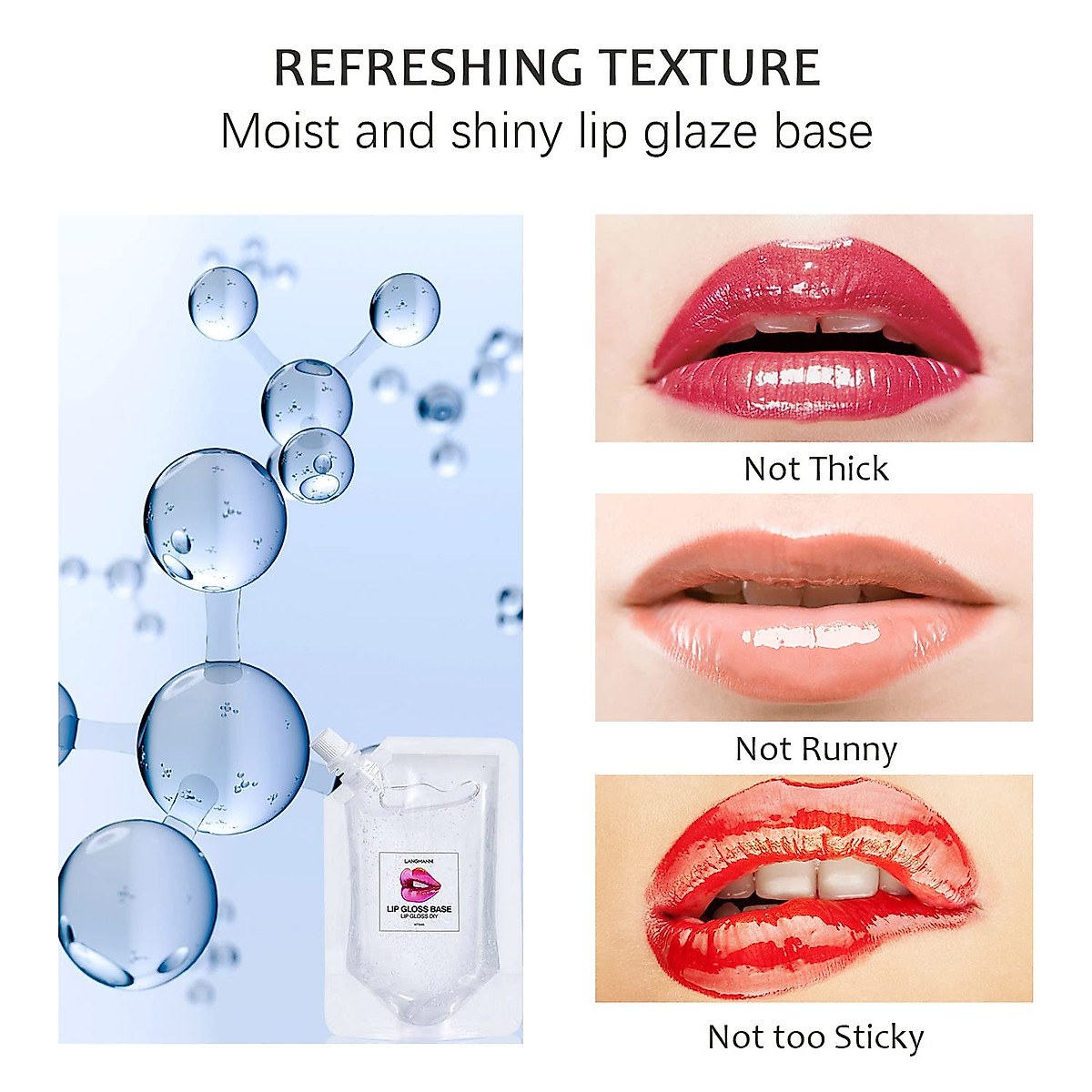 2 Pack Lip Gloss Base Oil, lip makeup primers, Moisturize Basic Lipstick Material, Non-Stick, Base for DIY Handmade Lip Balms Lip Gloss