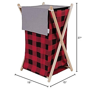 Trend Lab Red and Black Buffalo Check Hamper Sets, Multi