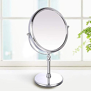 KXA Bathroom Mirror Make-up Mirror Office Beauty Mirror with 3X Magnification and 360 deg; HD All-Round View; Princess Mirror Travel Portable Silver Rotation