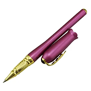 Lanxivi Picasso Greek Irene Purple Rollerball Pen for Woman, Bud Cap Leaf Clip Uniqu Style Gift Box Set