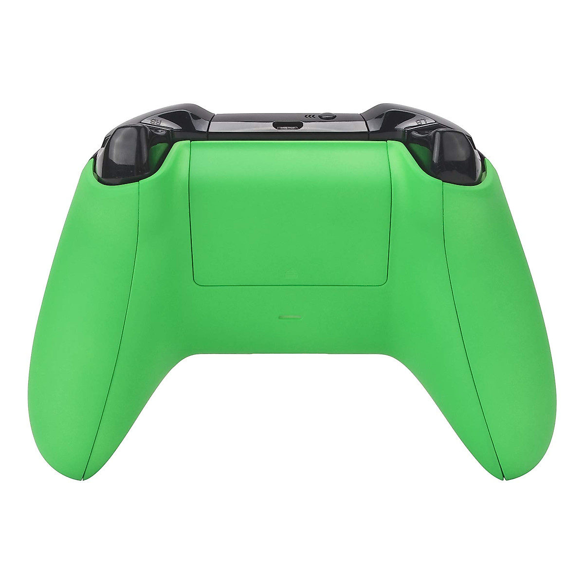 eXtremeRate Soft Touch Grip Custom Bottom Shell Back Panels for Xbox One S & One X Controller, Green Replacement Back Shell Side Rails w/Battery Cover for Xbox One S X Controller Model 1708