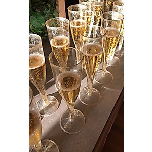 Oojami Gold Glitter Plastic Classicware Glass Like Champagne Wedding Parties Toasting Flutes (1 Box = Quantity 30)