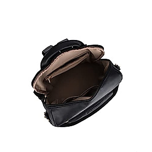 Women’s Fashion Backpack Purse With Faux Leather Purse Multipurpose Design Travel Handbag Shoulder Bag With Tassel Décor (Black)