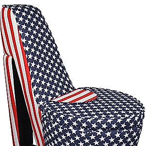 HomeRoots American Flag Wood/Faux Suede Red White and Blue Patriotic Print 1 High Heel Shoe Storage Chair