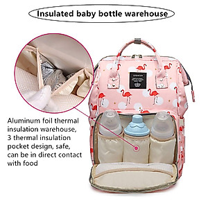 Flamingo Multi-Function Diaper Bag for Baby Care Wide Open Nappy Bags Handbags Royal Blue